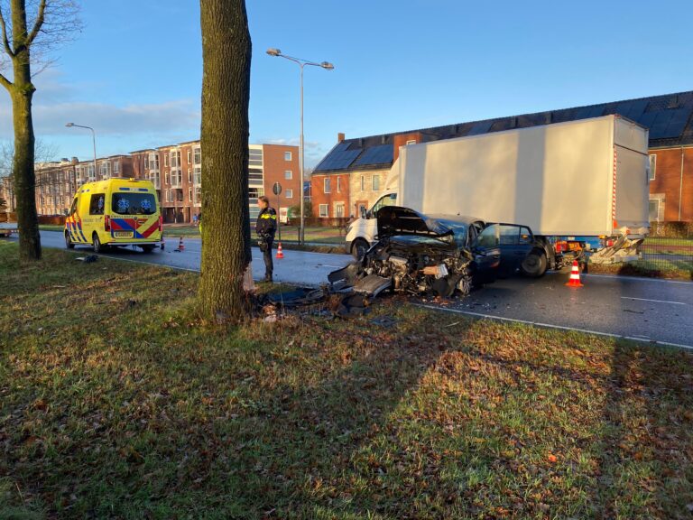 Auto botst tegen boom, bestuurder gewond - GelreNieuws
