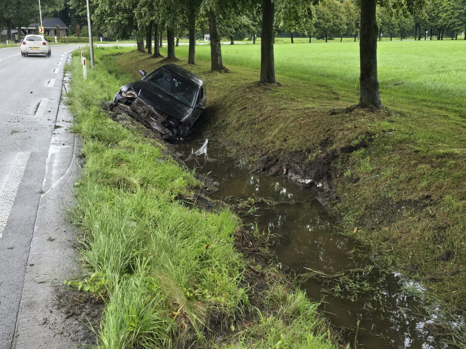 Automobiliste belandt met auto in sloot - GelreNieuws